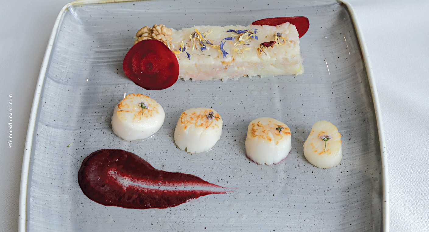 Saint-Jacques poêlées au caramel de betterave - Femmes du Maroc