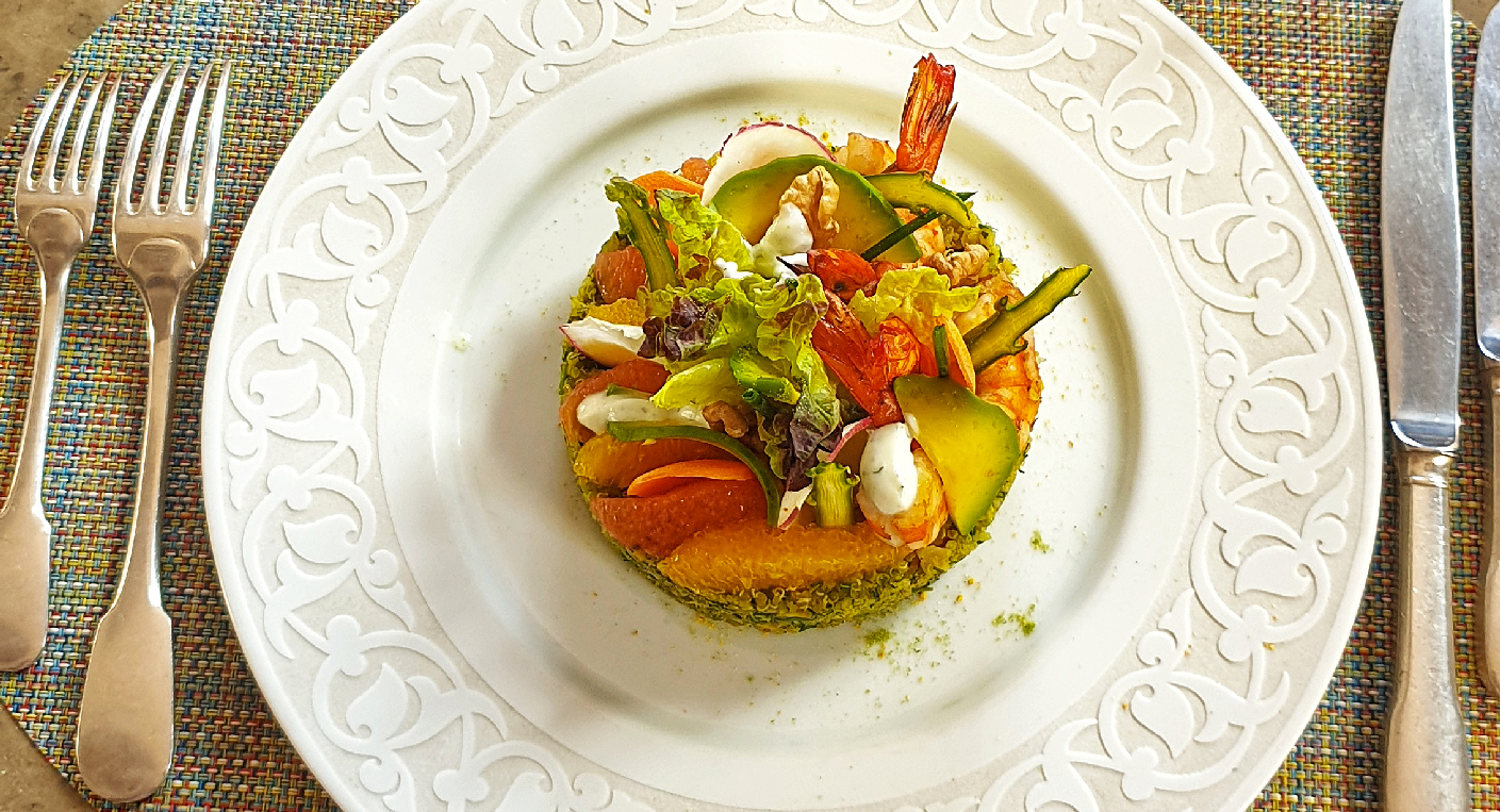 Salade de quinoa crevette royale et amandes - Femmes du Maroc